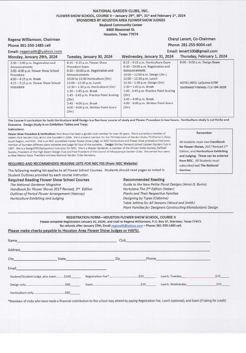 Flower Show School Courses | National Garden Clubs, Inc.